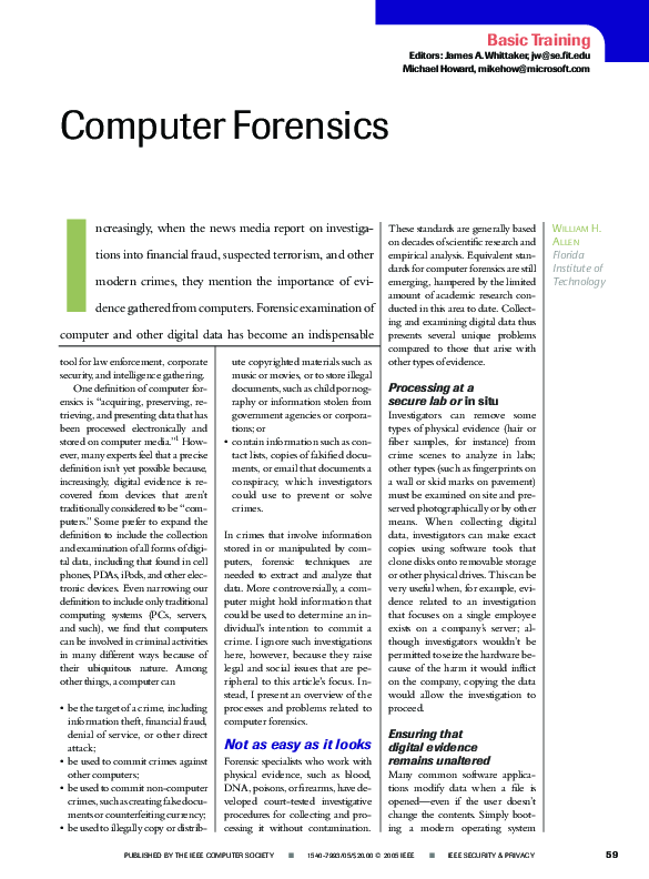 (PDF) Computer Forensics