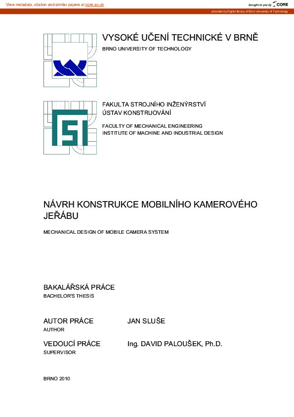 (PDF) Mechanical design of mobile camera system