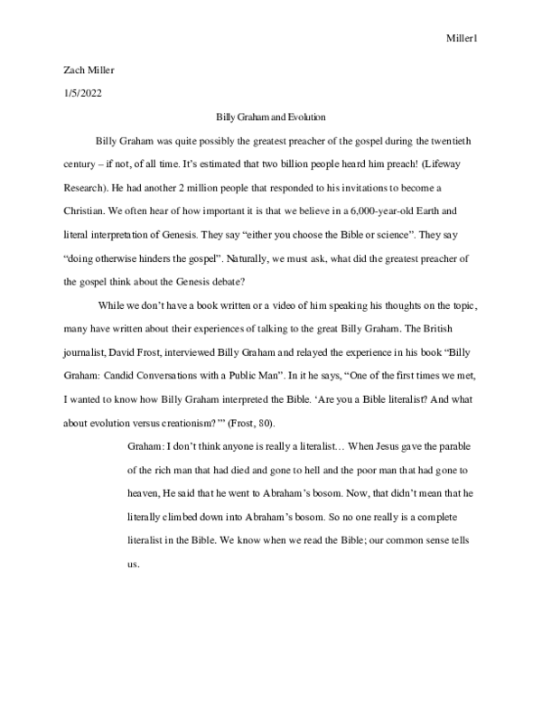 (PDF) Billy Graham and Evolution