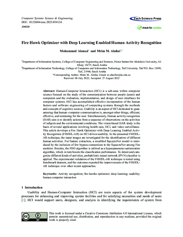 (PDF) Fire Hawk Optimizer with Deep Learning Enabled Human Activity Recognition