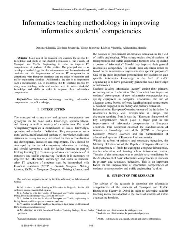(PDF) Informatics teaching methodology in improving informatics ...
