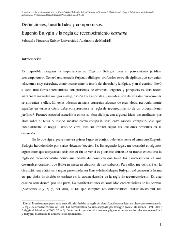 (PDF) Definiciones, hostilidades y compromisos. Eugenio Bulygin y la ...