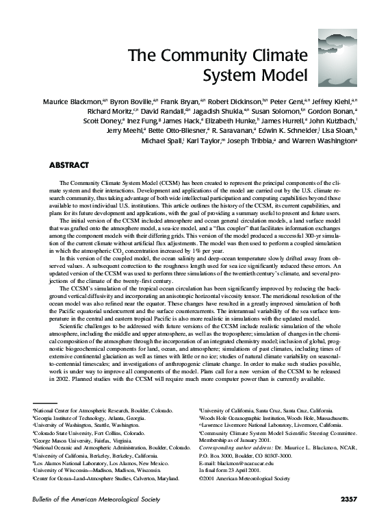 (PDF) The Community Climate System Model