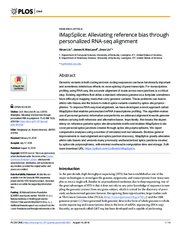 iMapSplice: Alleviating reference bias through personalized RNA-seq alignment