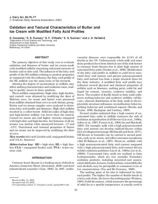 (PDF) Oxidation and textural characteristics of butter and ice cream ...