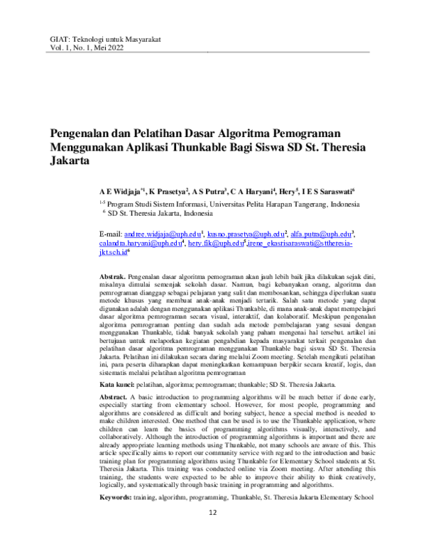 (PDF) Pengenalan dan Pelatihan Dasar Algoritma Pemograman Menggunakan ...