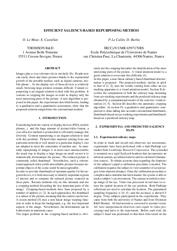 (PDF) Efficient Saliency-Based Repurposing Method | Dominique BARBA - Academia.edu