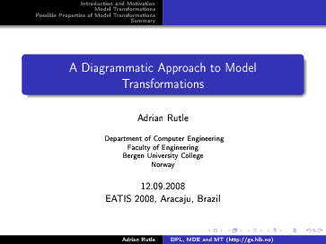 (PDF) A diagrammatic approach to model transformations