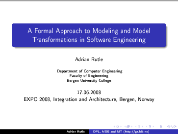 (PDF) A formal approach to modeling and model transformations in software engineering