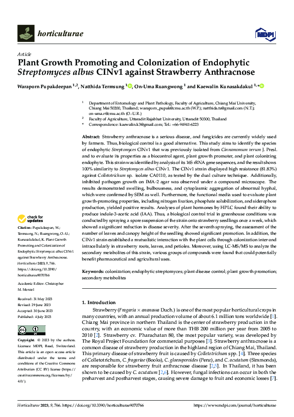 (PDF) Plant Growth Promoting and Colonization of Endophytic ...