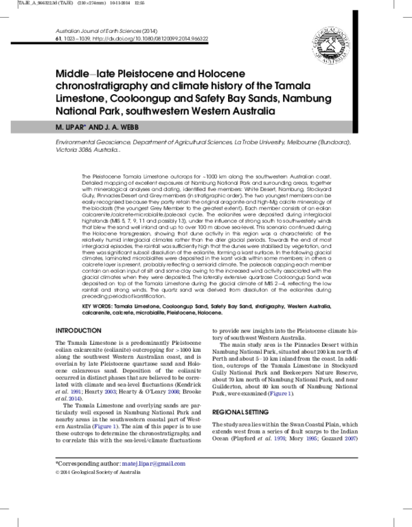 (PDF) Middle–late Pleistocene and Holocene chronostratigraphy and ...