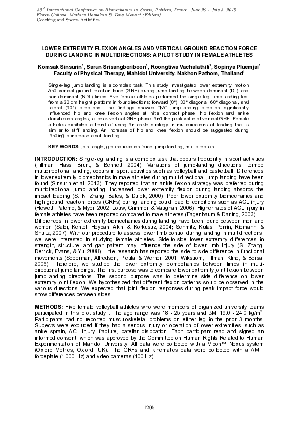 (PDF) Lower Extremity Flexion Angles and Vertical Ground Reaction Force ...