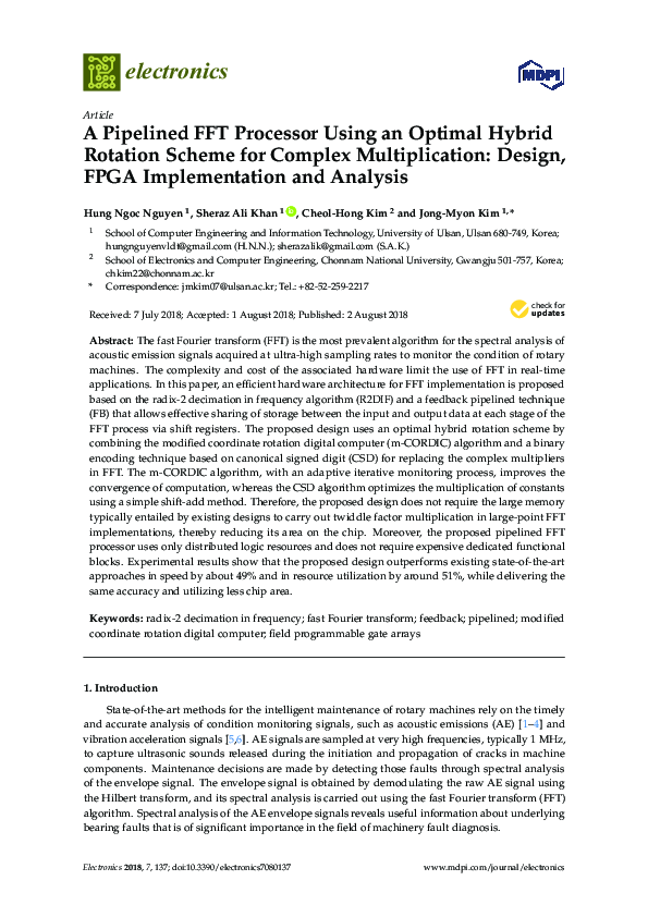 (PDF) A Pipelined FFT Processor Using an Optimal Hybrid Rotation Scheme for Complex ...