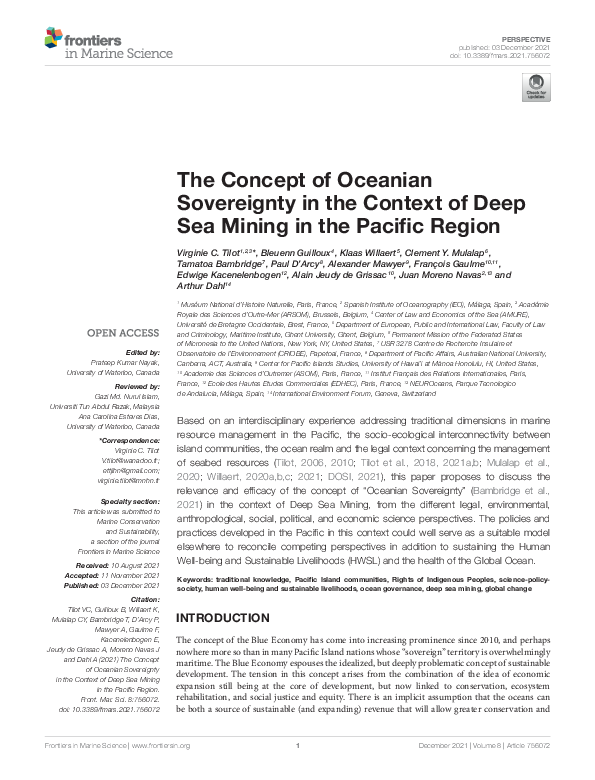 (PDF) The Concept of Oceanian Sovereignty in the Context of Deep Sea ...
