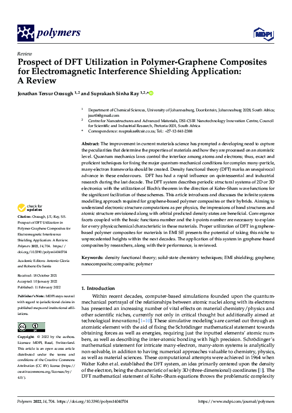 (PDF) Prospect of DFT Utilization in Polymer-Graphene Composites for ...