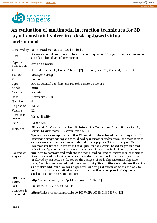 Pdf An Evaluation Of Multimodal Interaction Techniques For 3d Layout Constraint Solver In A