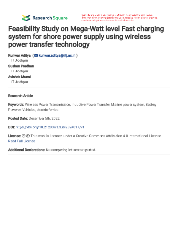 (PDF) Feasibility Study on Mega-Watt level Fast charging system for ...