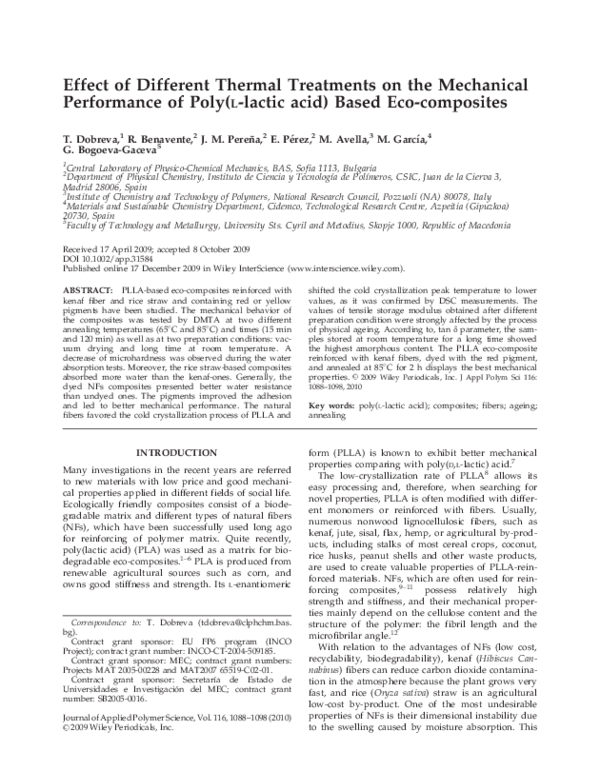 (PDF) Effect of different thermal treatments on the mechanical performance of poly(L-lactic acid ...
