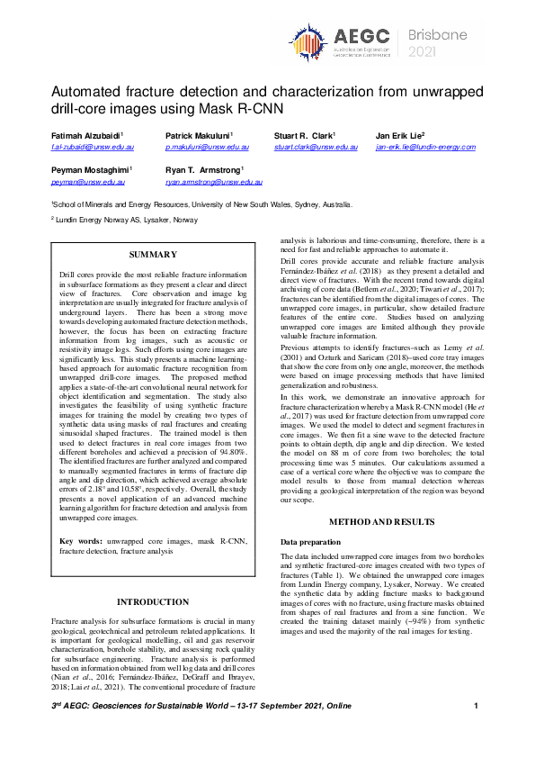 Pdf Automated Fracture Detection And Characterization From Unwrapped Drill Core Images Using
