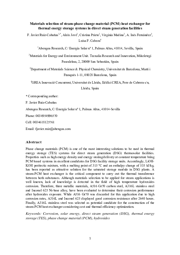 (PDF) Materials selection of steam-phase change material (PCM) heat ...