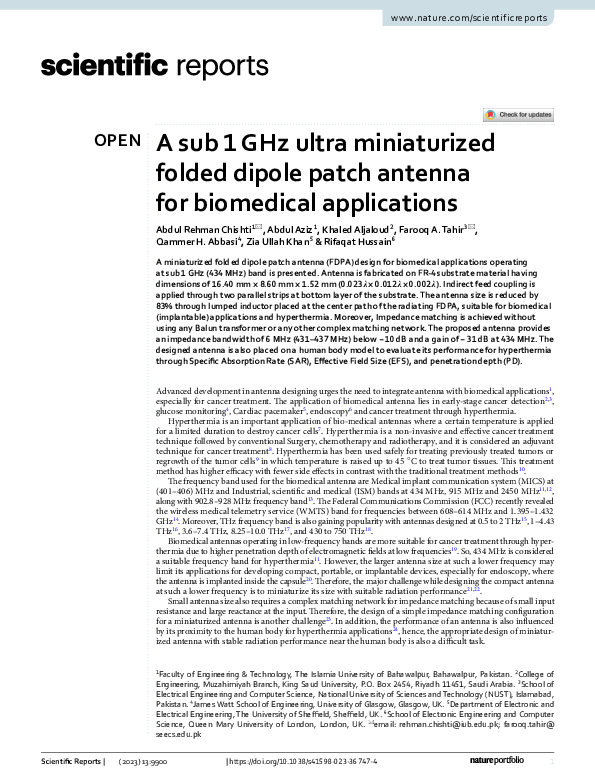(PDF) A sub 1 GHz ultra miniaturized folded dipole patch antenna for ...