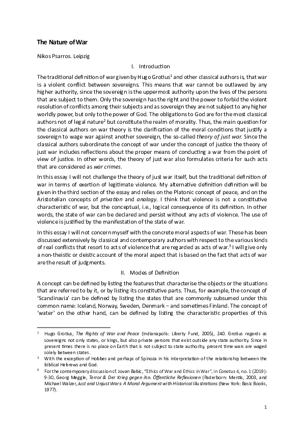 (PDF) The Nature of War
