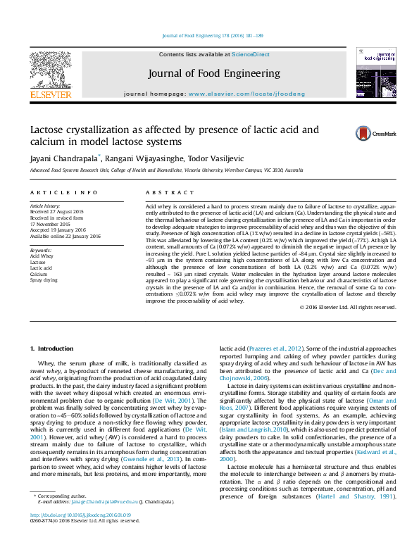 (PDF) Lactose crystallization as affected by presence of lactic acid ...