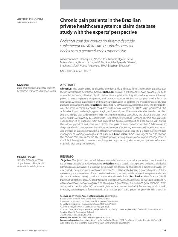 (PDF) Chronic pain patients in the Brazilian private healthcare system: a claim database study ...