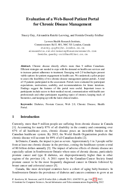 (PDF) Evaluation of a Web-Based Patient Portal for Chronic Disease Management