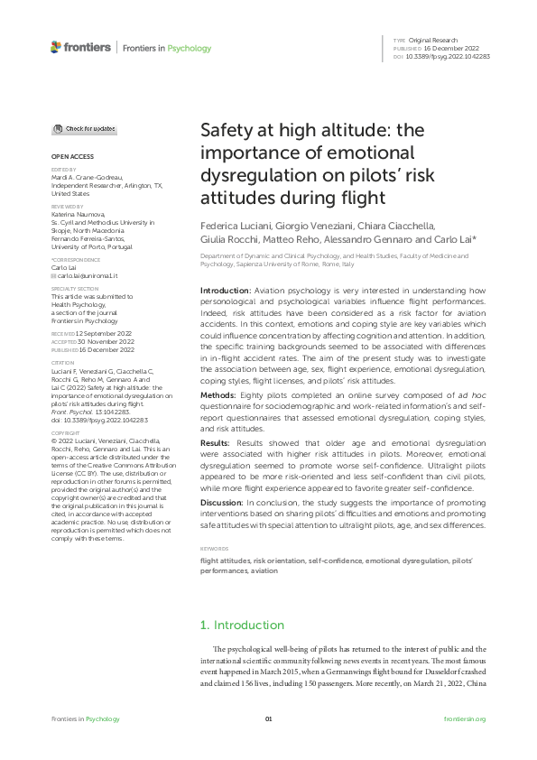 (PDF) Safety at high altitude: the importance of emotional ...