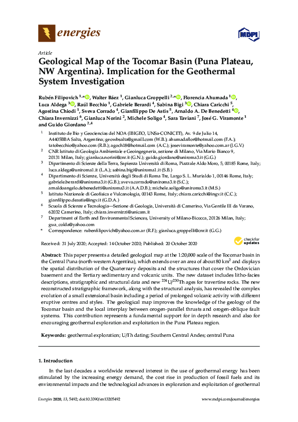 (PDF) Geological Map of the Tocomar Basin (Puna Plateau, NW Argentina ...