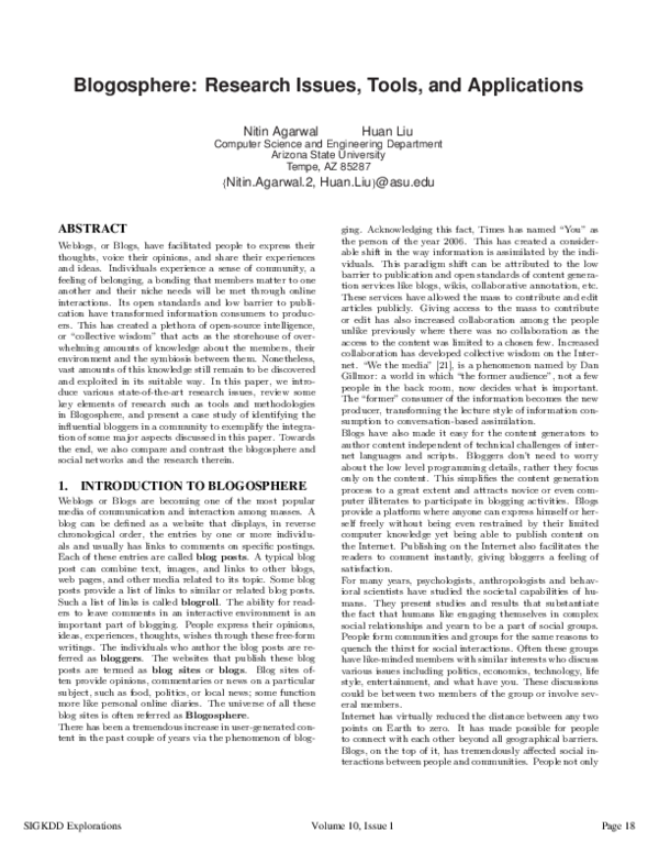 (PDF) Blogosphere