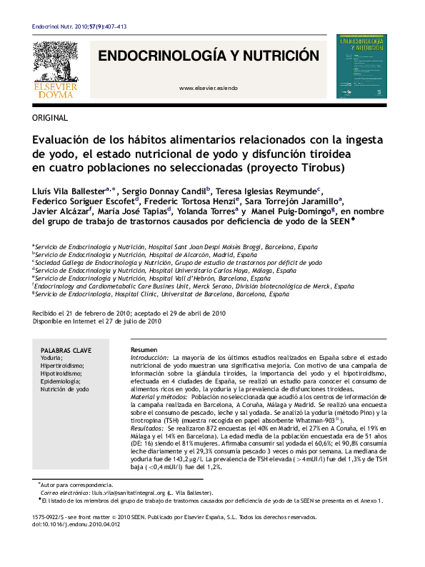 (PDF) Evaluación de los hábitos alimentarios relacionados con la ...
