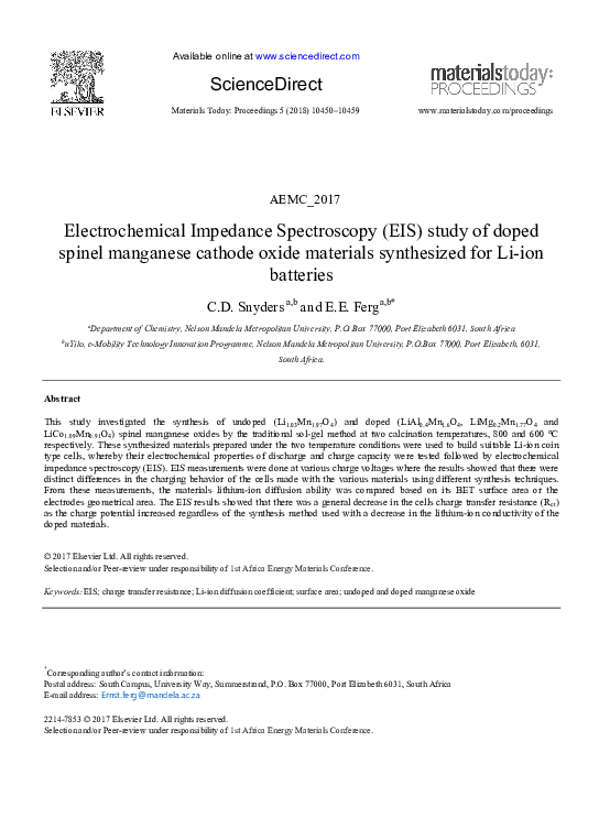 (PDF) Electrochemical impedance spectroscopy (EIS) studies of the corrosion of pure Fe and Cr at ...
