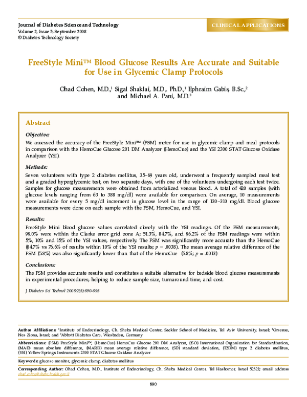 (PDF) FreeStyle Mini™ Blood Glucose Results Are Accurate and Suitable ...