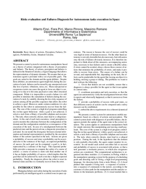 (PDF) Risks evaluation and Failures Diagnosis for Autonomous tasks ...