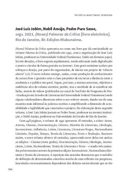 (PDF) José Luís Jobim, Nabil Araújo, Pedro Puro Sasse, orgs. (Novas ...