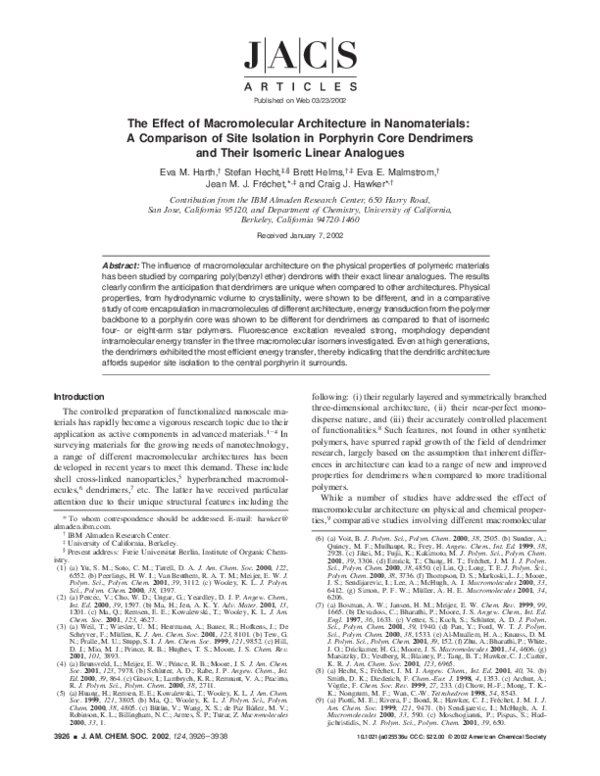 (PDF) The Effect of Macromolecular Architecture in Nanomaterials: A ...
