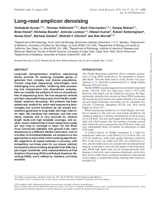 (PDF) Long-read amplicon denoising