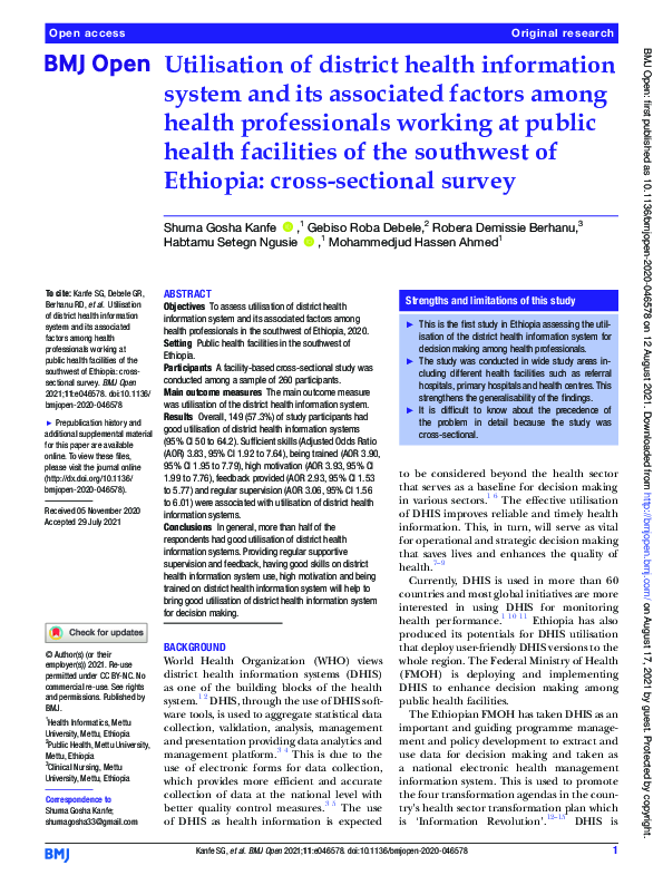 (PDF) Utilisation of district health information system and its ...