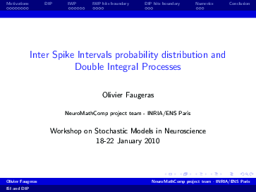 (PDF) Inter Spike Intervals probability distribution and Double Integral Processes