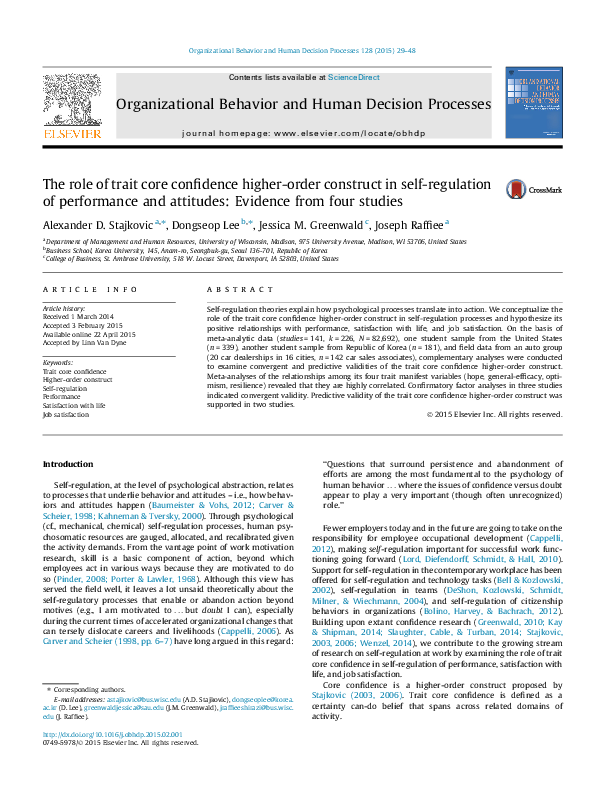 (PDF) The role of trait core confidence higher-order construct in self-regulation of performance ...
