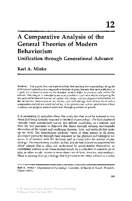 (PDF) A Comparative Analysis of the General Theories of Modern Behaviorism