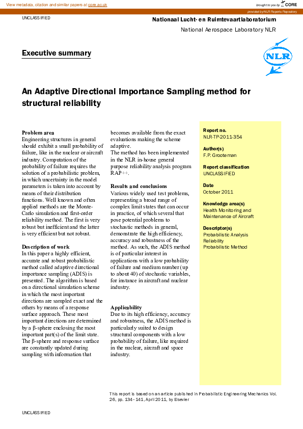 (PDF) An adaptive directional importance sampling method for structural reliability
