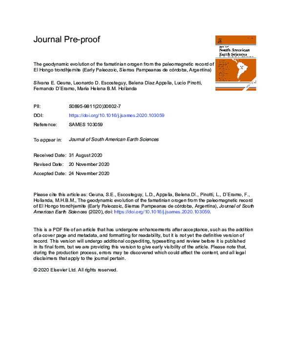 (PDF) The geodynamic evolution of the Famatinian orogen from the ...