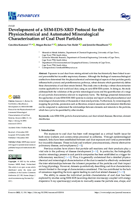 Pdf Development Of A Sem Eds Xrd Protocol For The Physicochemical And