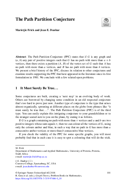 (PDF) The Path Partition Conjecture