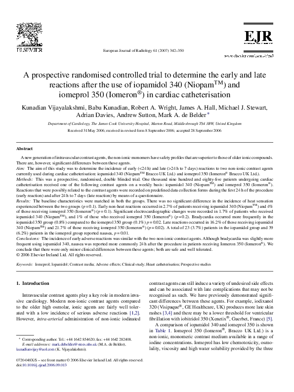 (PDF) A prospective randomised controlled trial to determine the early ...