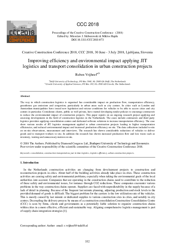 (PDF) Improving efficiency and environmental impact applying JIT ...