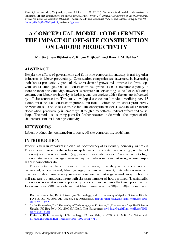 (PDF) A Conceptual Model to Determine the Impact of Off-Site ...